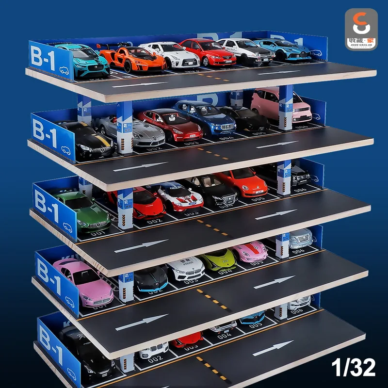 Model-Car-Diorama1-32-Parking-Lot-Building-2-5-Floor-Miniature-Garage ...
