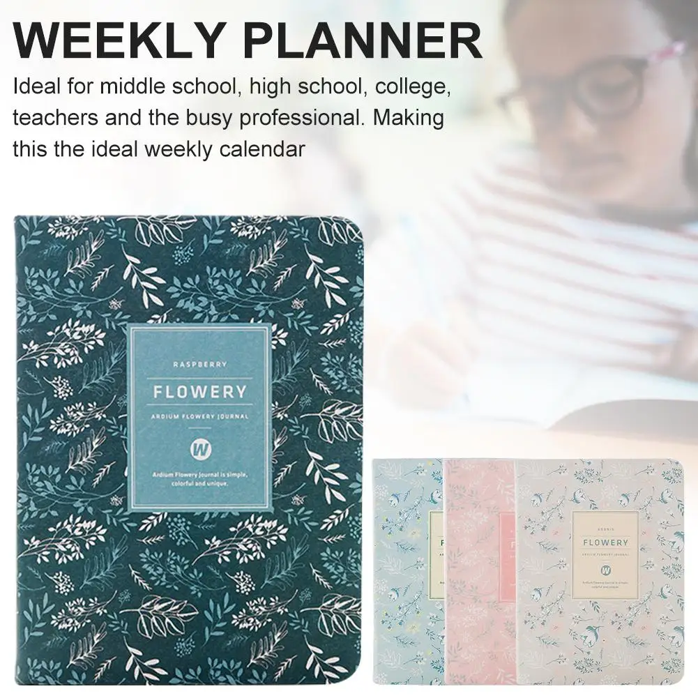 2020 Planner Weekly Monthly Planner 5.7"x4.3" Leaves Cover PU Notebook ...