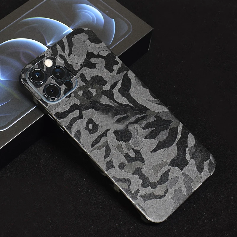 3D-Camo-Ghost-Black-Wrap-Skin-Phone-Back-Paste-Sticker-For-iPhone-12 ...
