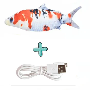 Cat USB Charger Toy Fish Interactive Electric floppy Fish Cat toy ...