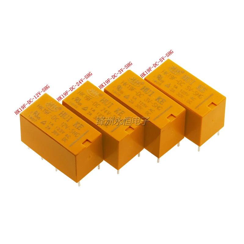 100PCS Coil DPDT 8 Pin 2NO 2NC Mini Power Relays PCB Type HUI KE HK19F ...