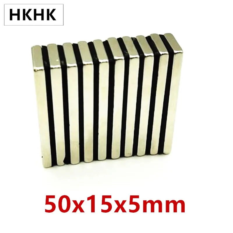 10-20PCS-N38-N52-50-15-5-Big-Bulk-Super-Strong-Strip-Block-Magnet-Rare ...
