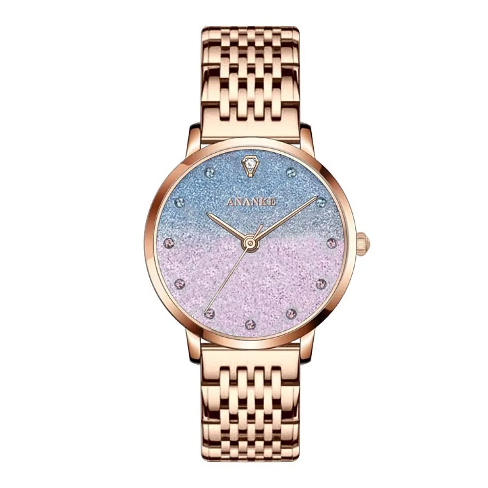 Ananke Newest Japanese Movement Quartz Watch Women Sequines Dial Stain ...