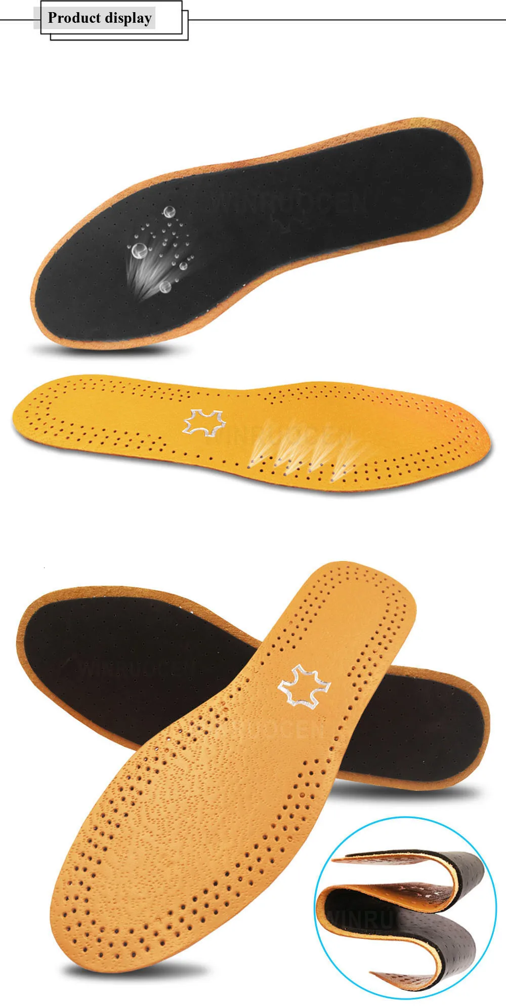 Ultra Thin Breathable Deodorant Leather Insoles Pigskin Instantly ...