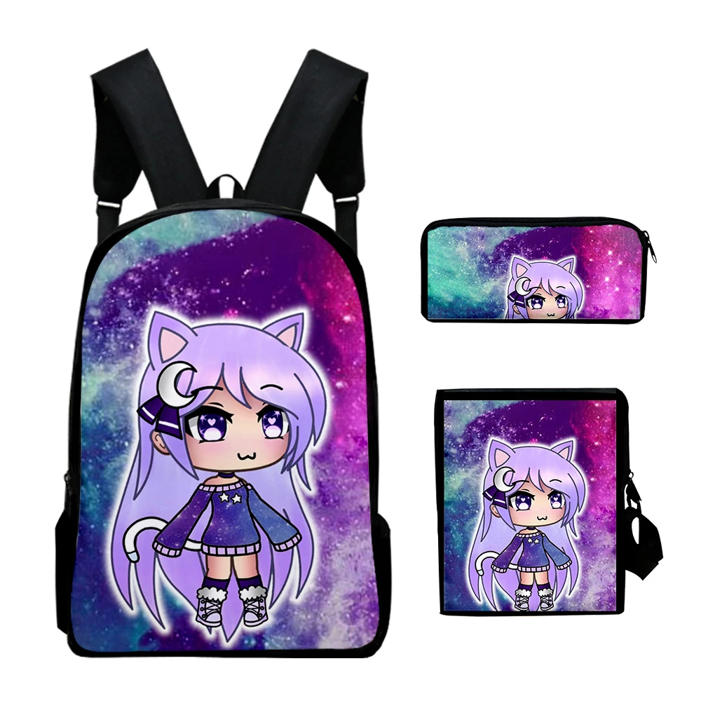 2021 Hot Sale Gacha Life Merch Backpack Set 3 Pieces Lightweight Youth ...