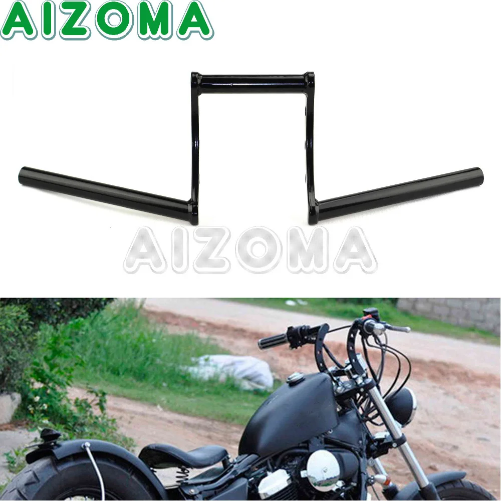 Black Drag Handlebars 1" Z Handle Bars Motorcycle 1 Inch Iron ...