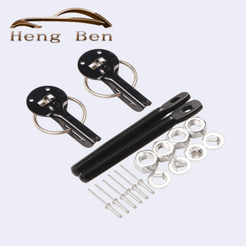 Universal Alloy Mount Bonnet Hood Pin Pins Lock Latch Kit Racing Sport ...