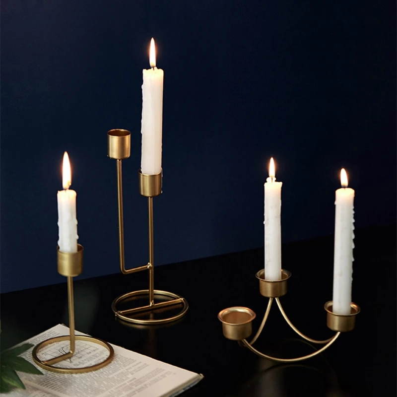 Wrought Iron Candlestick Candelabrum Rack | Nordic Style Candle Holder ...