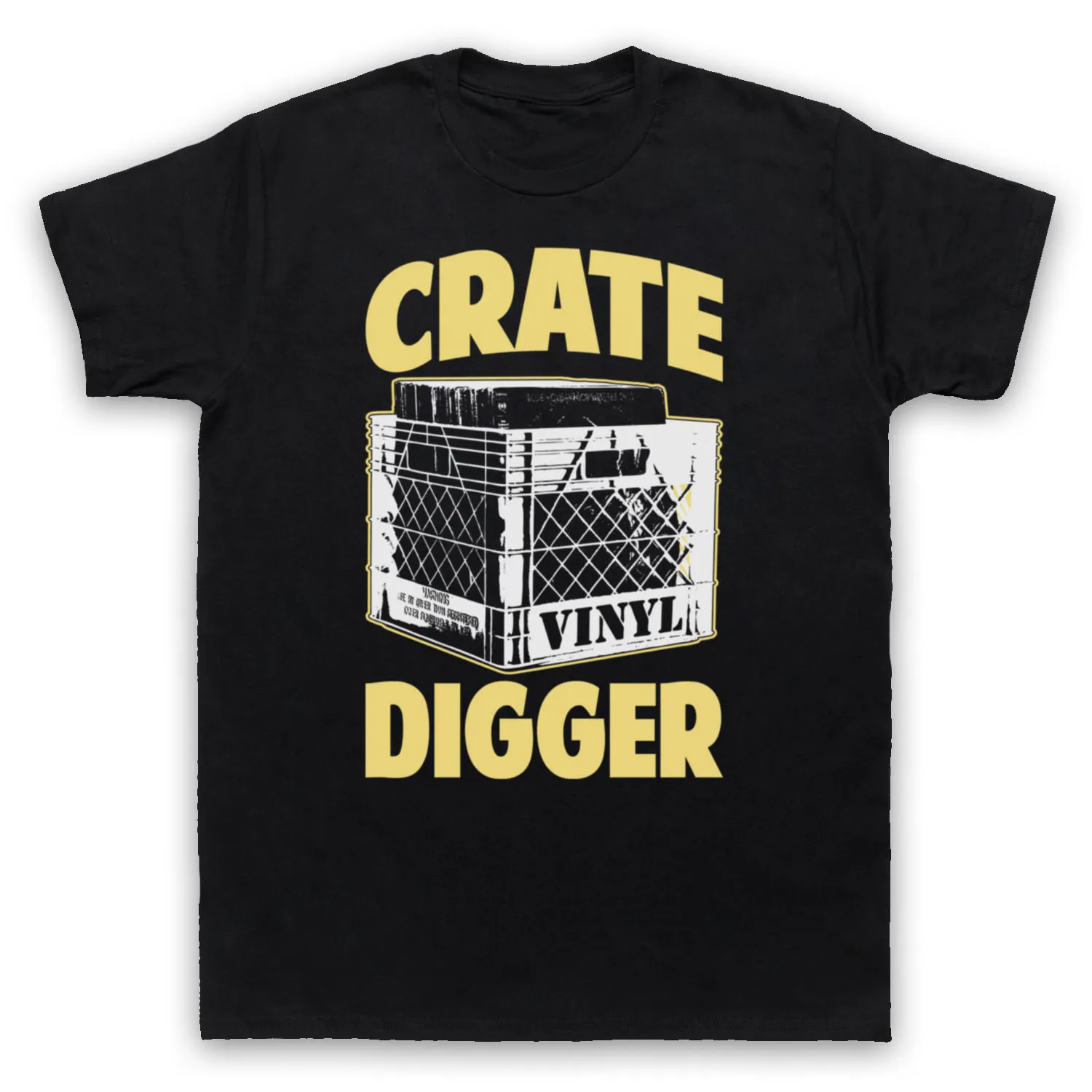 CRATE DIGGER VINYL JUNKIE DJ RECORD LOVER SLOGAN RETRO MENS WOMENS KIDS ...