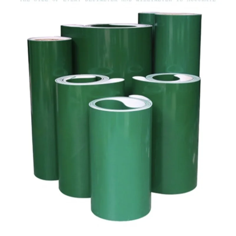 Bande transporteuse industrielle en PVC vert, qualité alimentaire ...