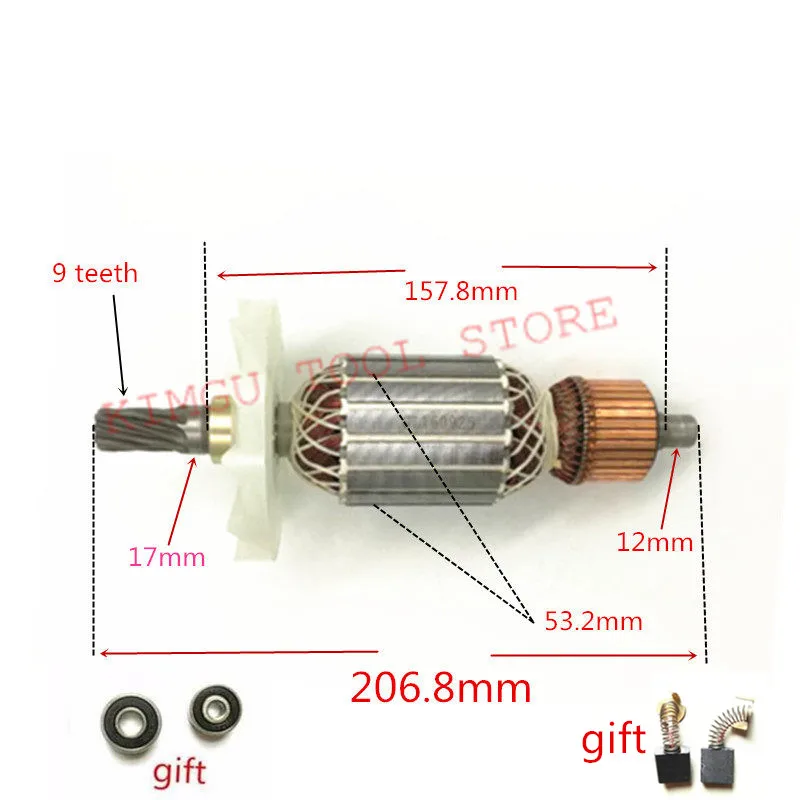 AC 220V-230V 9 teeth Armatur Rotor Replace for Hitachi 360286E H65SB2 ...