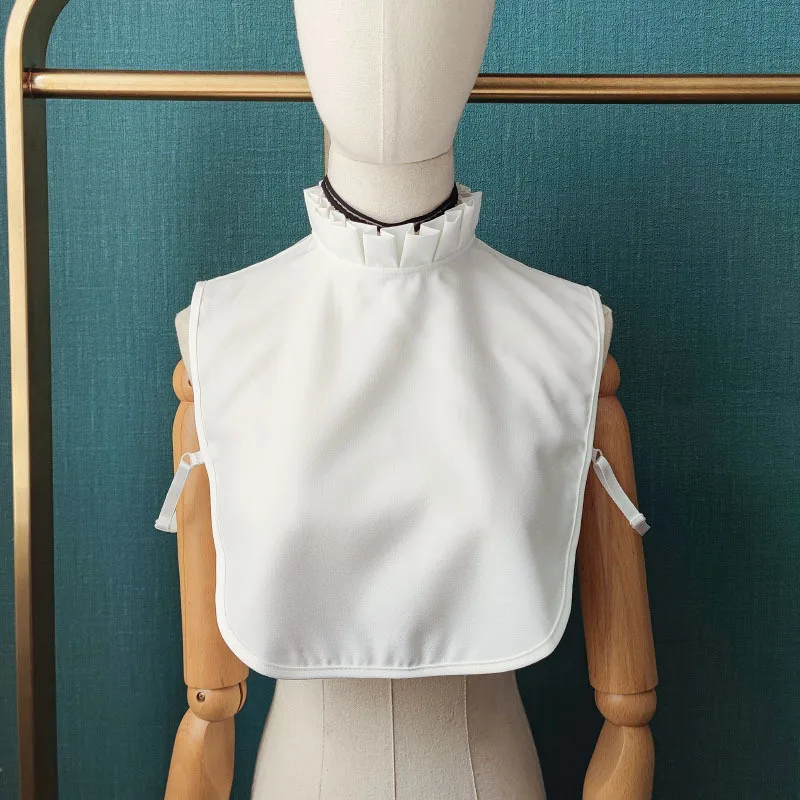 Elegant White Solid Color Half Shirt Detachable Collars for Women Stand ...