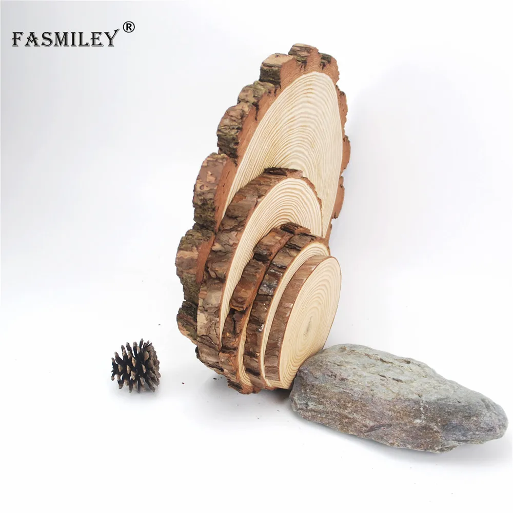 Super Big Natural Round Wood Slices Circles Tree Bark Log Discs DIY ...