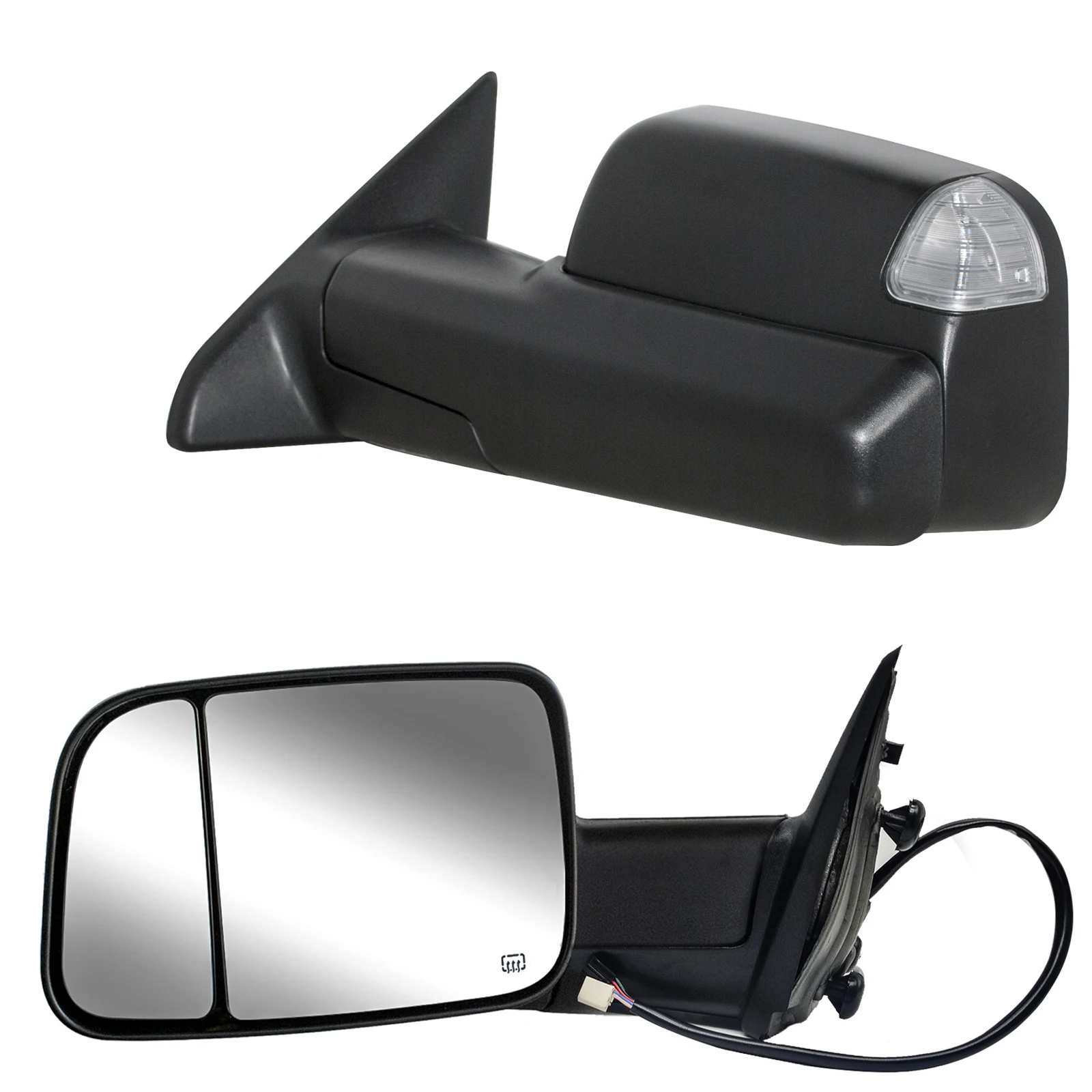 Towing-Mirrors-Black-For-2009-2018-Dodge-Ram-1500-2500-3500-Pickup-With ...