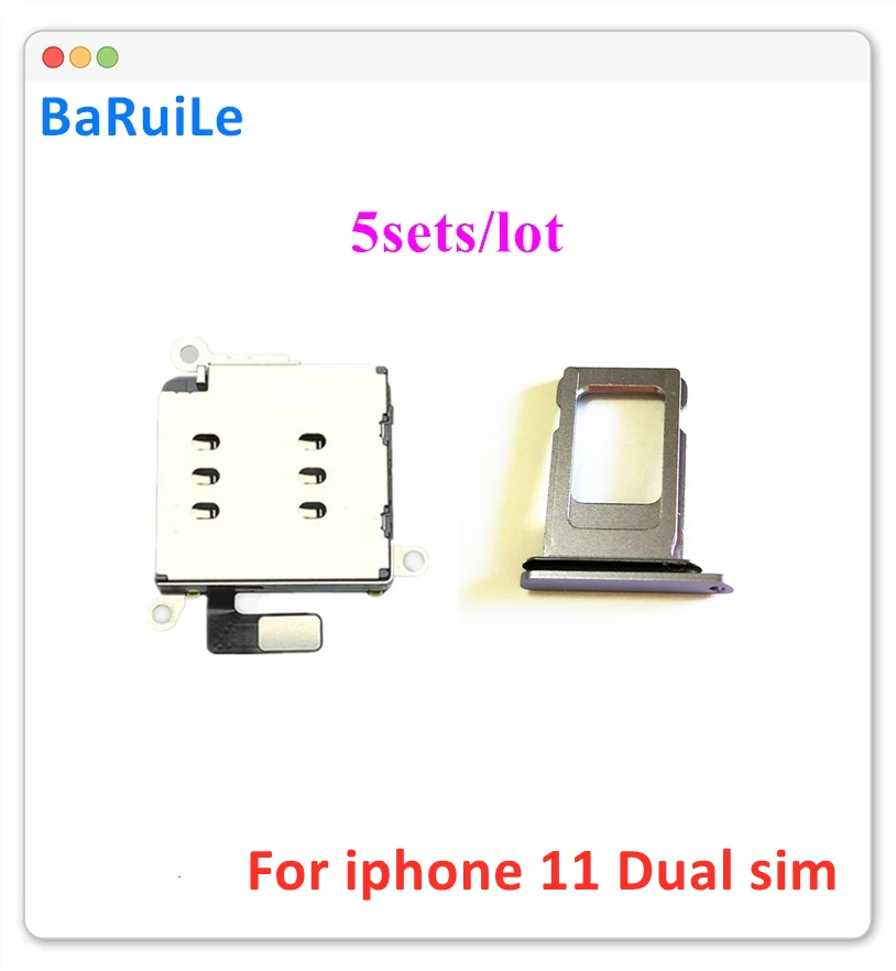 BaRuiLe 5sets For iphone 12 12pro Dual Sim Card Reader Adapter + Dual ...