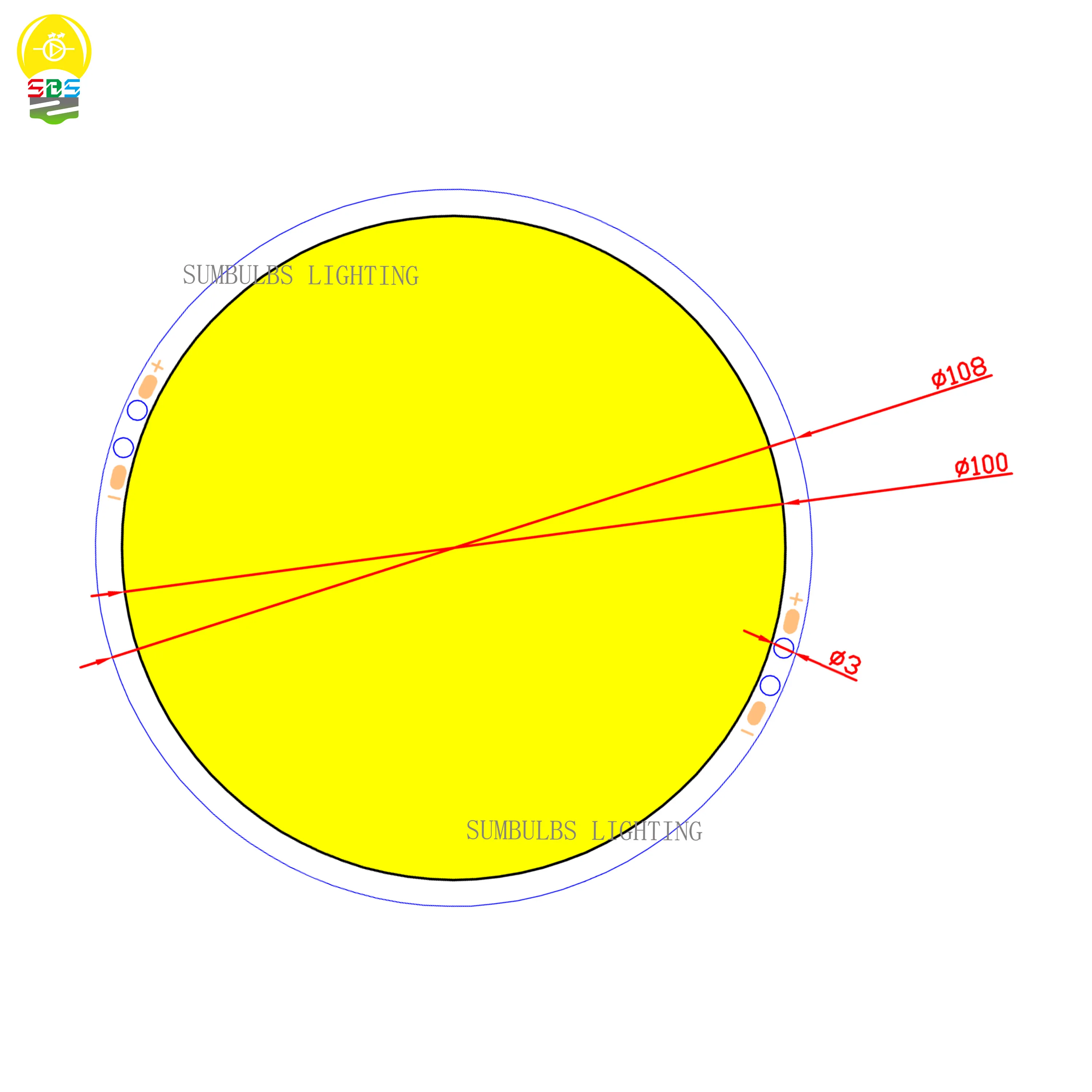 SUMBULBS-DC12V-50W-High-Power-Diameter-108mm-Super-Bright-COB-LED-Panel ...