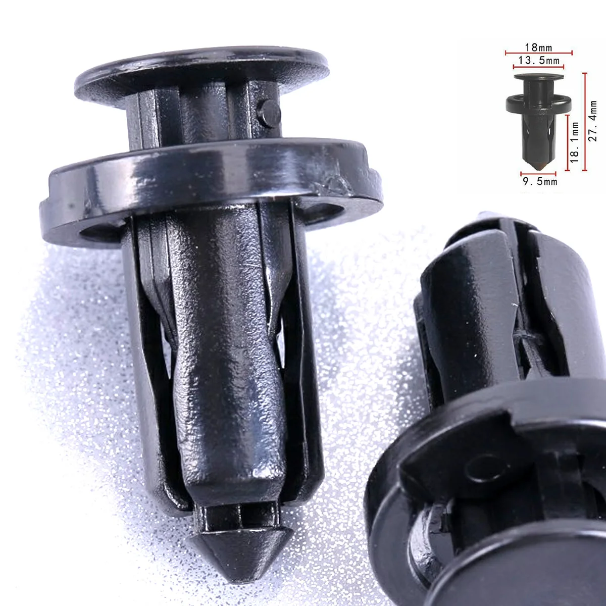 100-PCS-BUMPER-TRIM-CLIPS-RIVET-BONNET-BLACK-PLASTIC-0155309241 ...