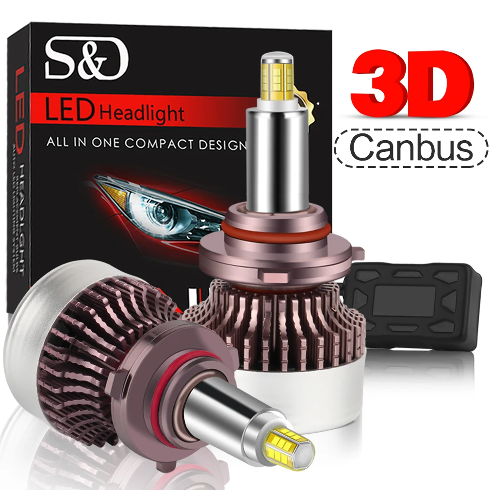 2Pcs-9012-LED-Headlight-Bulbs-6sides-Hir2-led-High-Power-80W-360-Degree ...