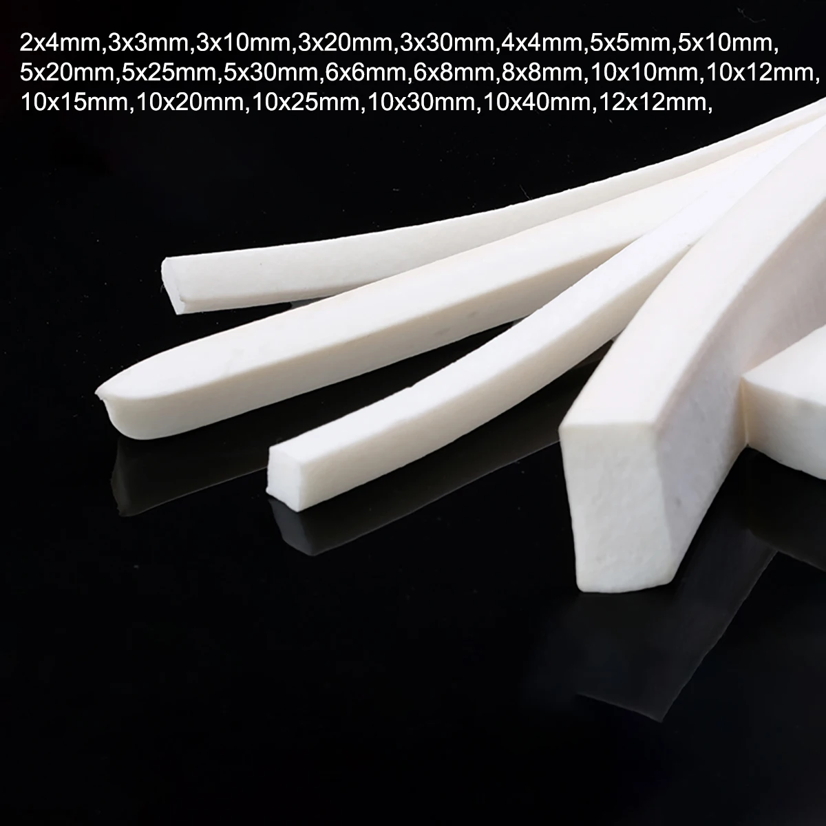 1-2-3-5-Meter-White-Square-Silicone-Sponge-Strip-Silicone-Foamed-Rubber ...