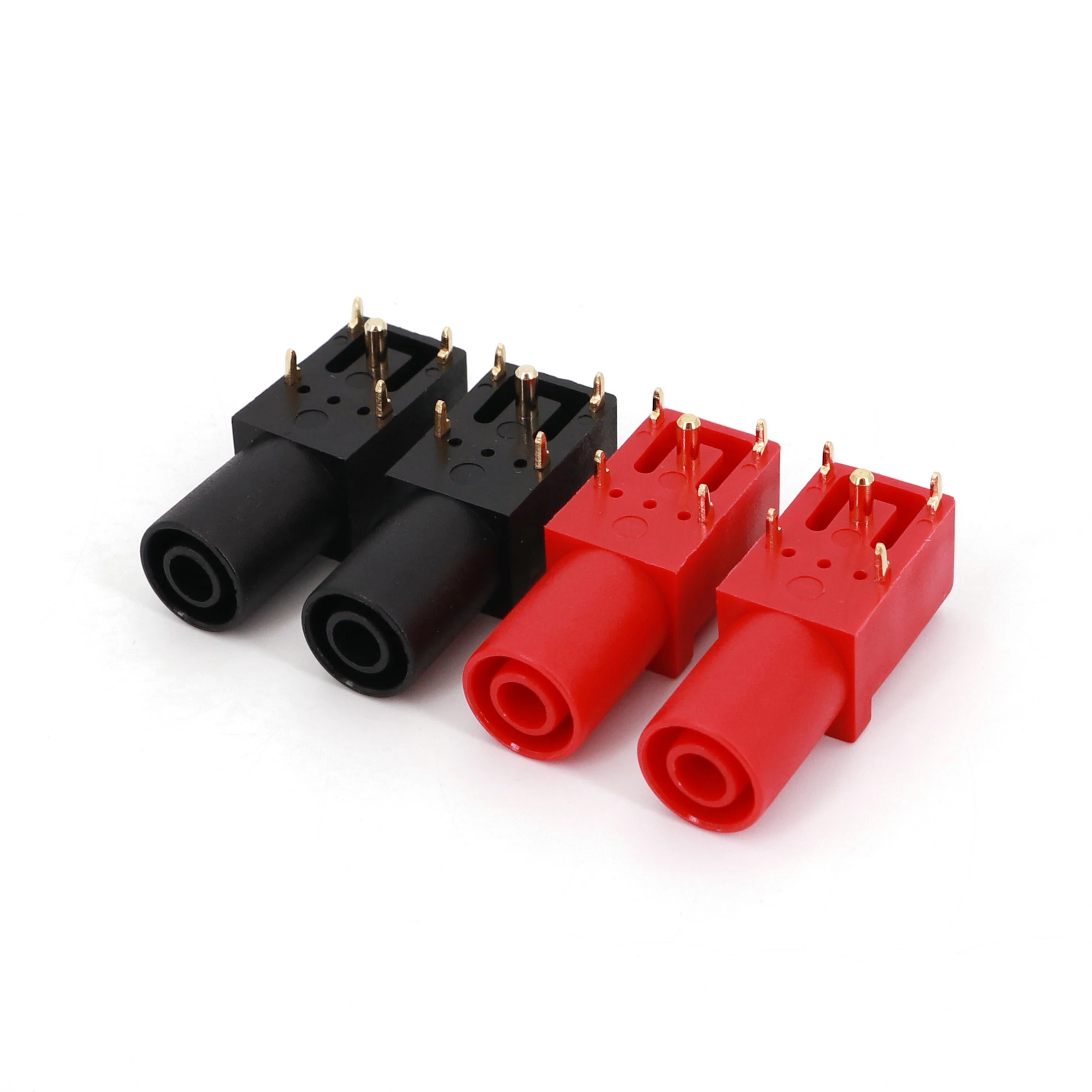 4pcs Gold-plated Safety Insulated 4mm Banana Female Jack Right Angle ...