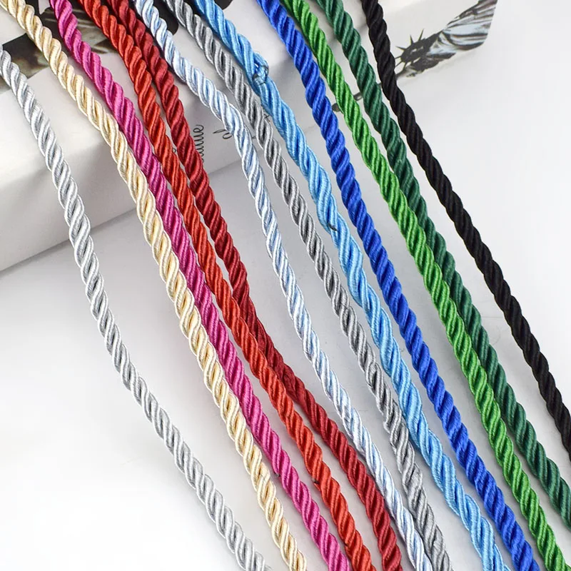 Meetee 20m 5mm 3 Shares Twisted Cotton Nylon Cords Colorful Diy Craft ...