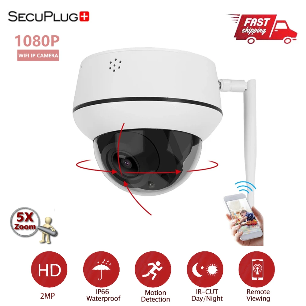 2MP/5MP Dome PTZ Wireless Camera Outdoor 5X Zoom Two Way Audio 2.7 13 ...