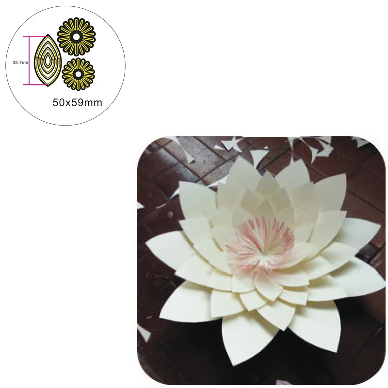 3D Lotus Flowers Metal Cutting Dies DIY Scrapbooking Craft Paper Cards ...