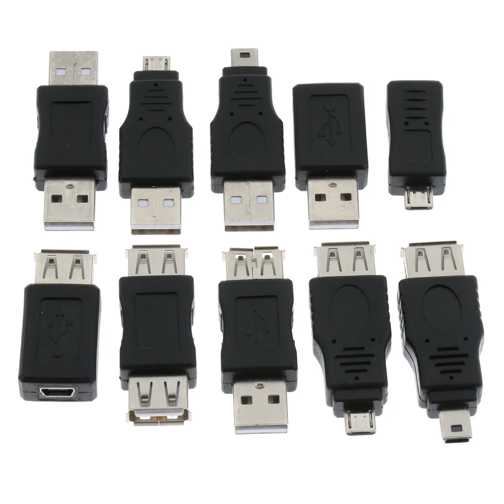 Set-of-10-OTG-5pin-Mini-Changer-Adapter-Converter-USB-Male-to-Female ...
