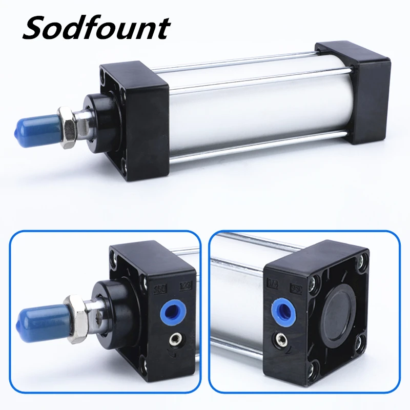 Cilindros de aire de cilindro neumático SC, 40mm, 500mm, diámetro doble de 25/75/100/125/150/175 ...