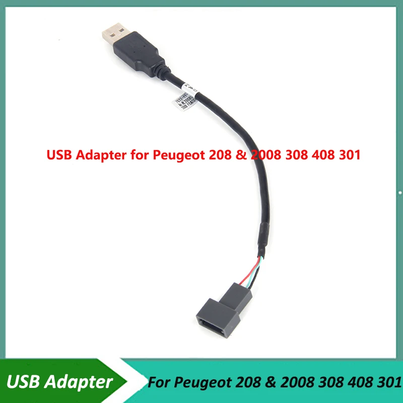 USB Adapter Connector for Peugeot 208 & 2008 308 408 301 OEM Car Radio ...