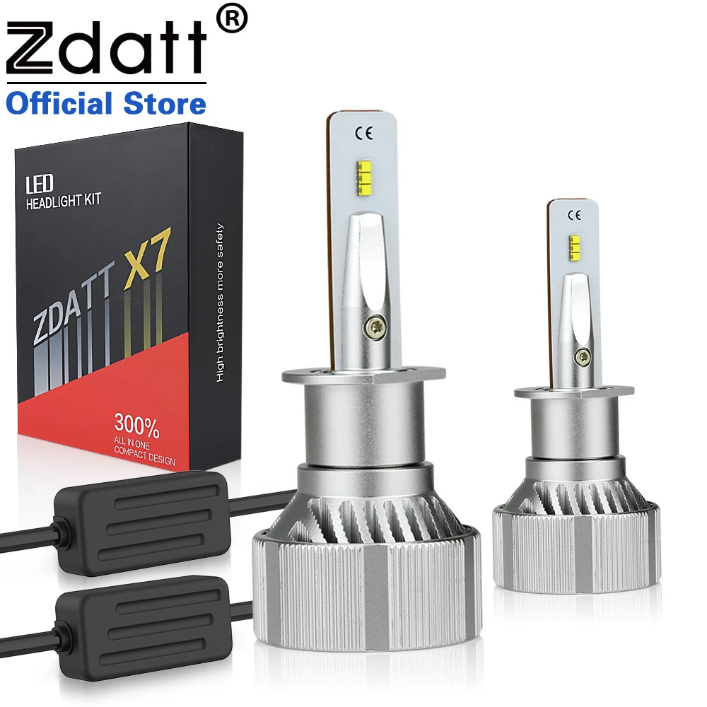 Zdatt 12v H7 Led Canbus Car Light H1 H8 H11 H4 Led Headlight 100w 20000lm 6000k Mini Turbo Zes ...