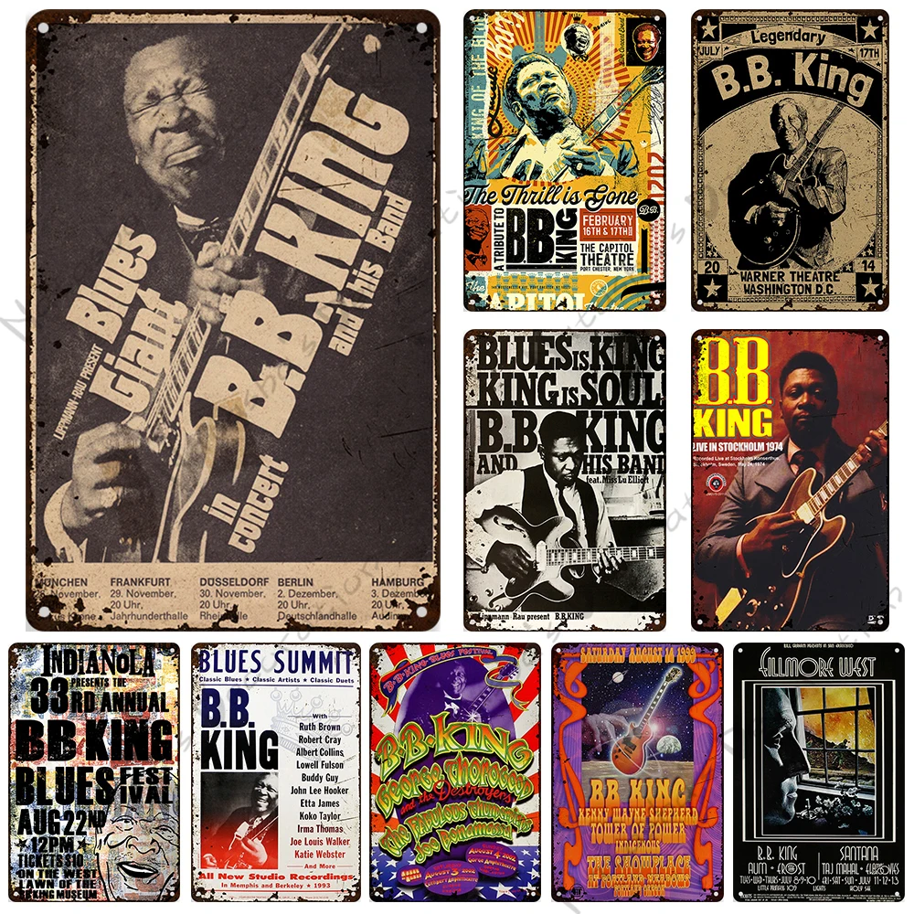 BB-King-Vintage-Metal-Sign-Musician-B-B-King-Wall-Plate-Old-BLUES-Metal ...