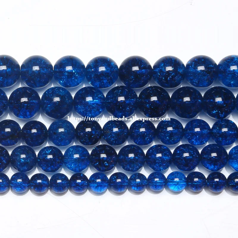 Dyed Dark Blue Color Natural Crystal Quartz Round Loose Beads 15 ...