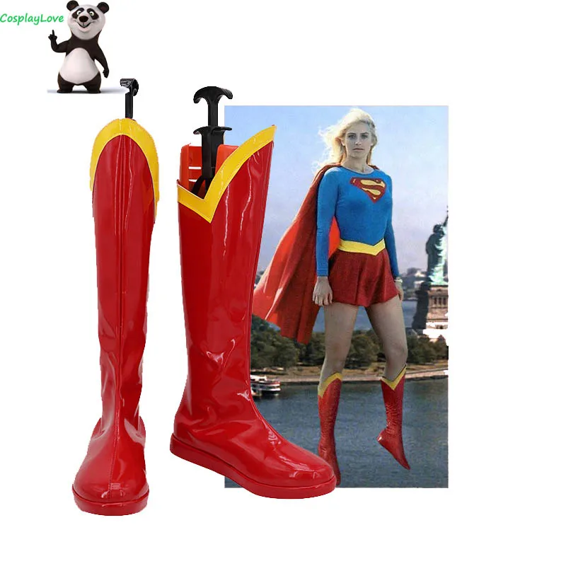CosplayLove-Supergirl-Red-Cosplay-Shoes-Long-Boots-PU-Leather-Custom ...