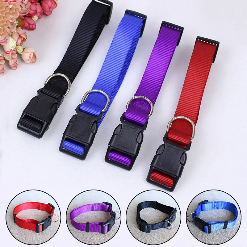 No LED Solid Color Dog Collar for Small Medium Dogs Adjustable Dogs ...
