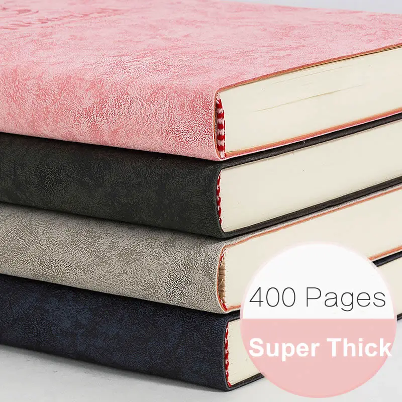 A5 400pages Notebook | Leather Work Notepad | Notebook A5 Large ...