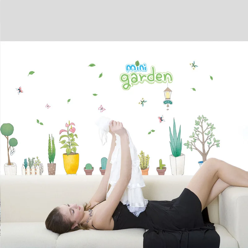 Xl7173 стиль съемный мультфильм ручной росписью в горшках растения