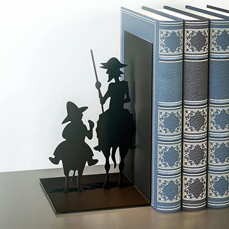 Iron Figure Bookends Reading Book Support Retro Non-Skid Book Ends ...