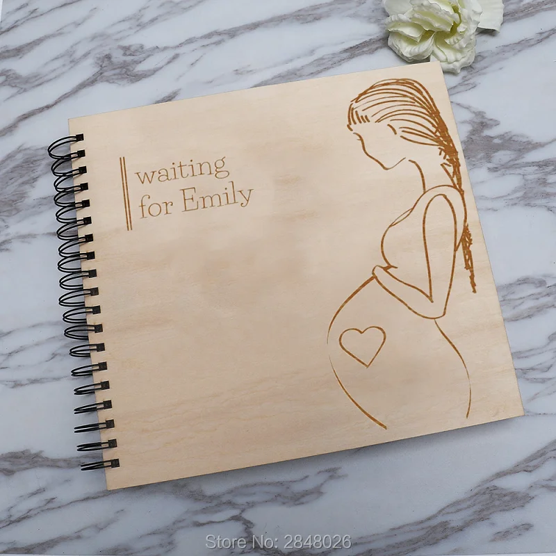 Rustic Personalised Wooden Pregnancy Photo Album ,personalised Mom To ...