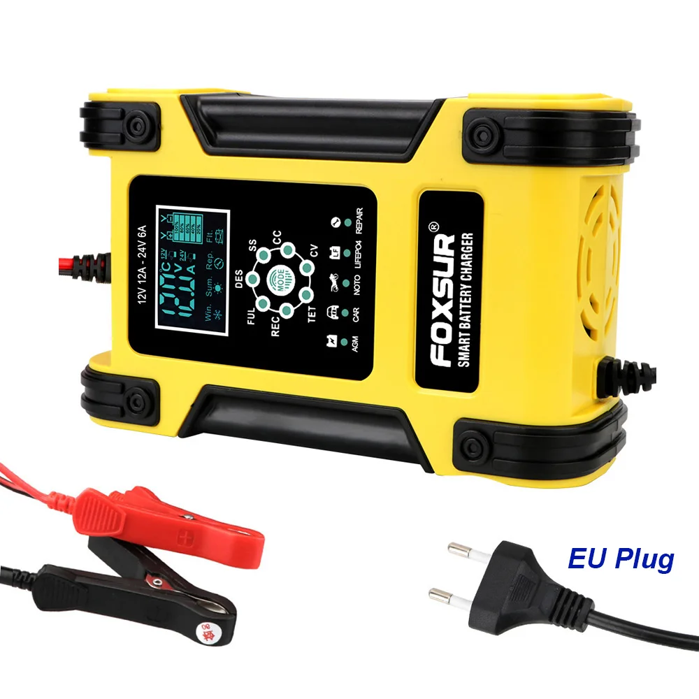 Car-Smart-Battery-Charger-Test-EU-Plug-100-240V-Input-12V-24V-Output ...