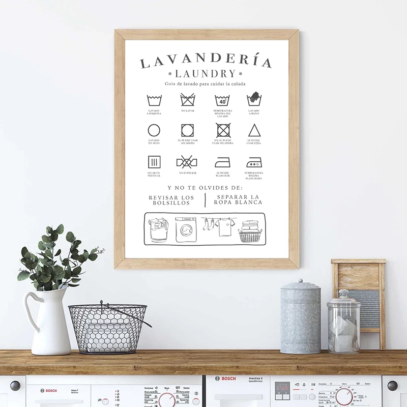 Lámina Lavanderia Spanish Laundry Room Wall Art Decoration Canvas ...