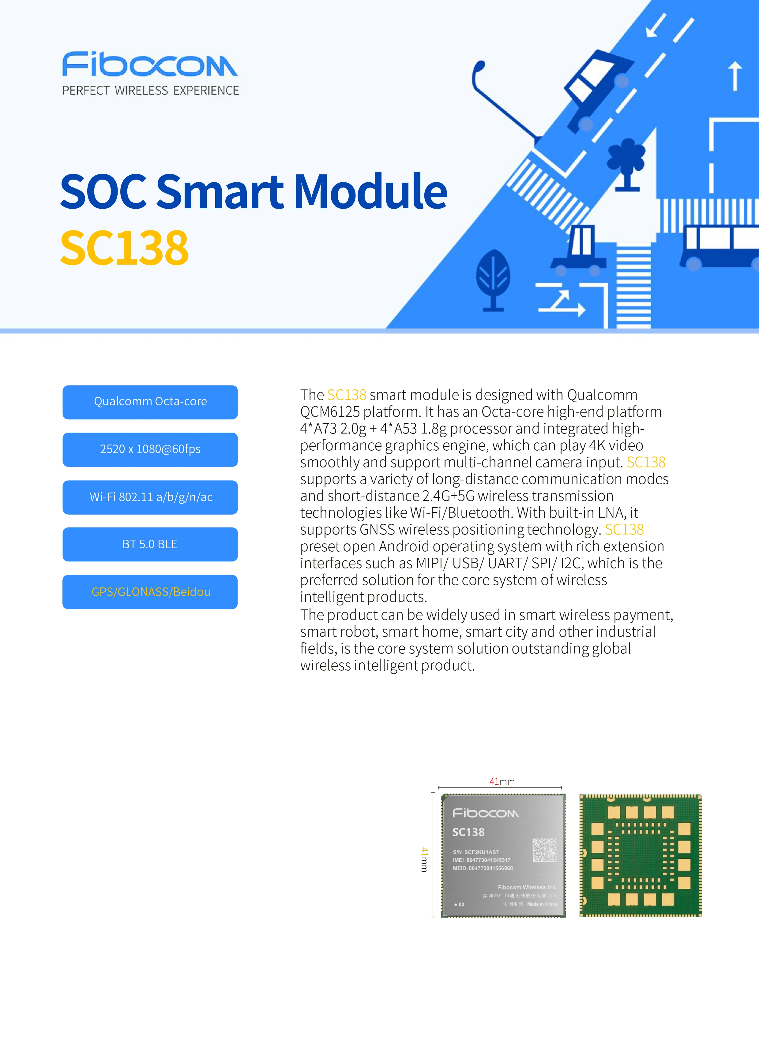 China Low Price 100% New Original Fibocom SC138 Series LCC/LGA 4G LTE Cat4 Wireless Smart Module ...