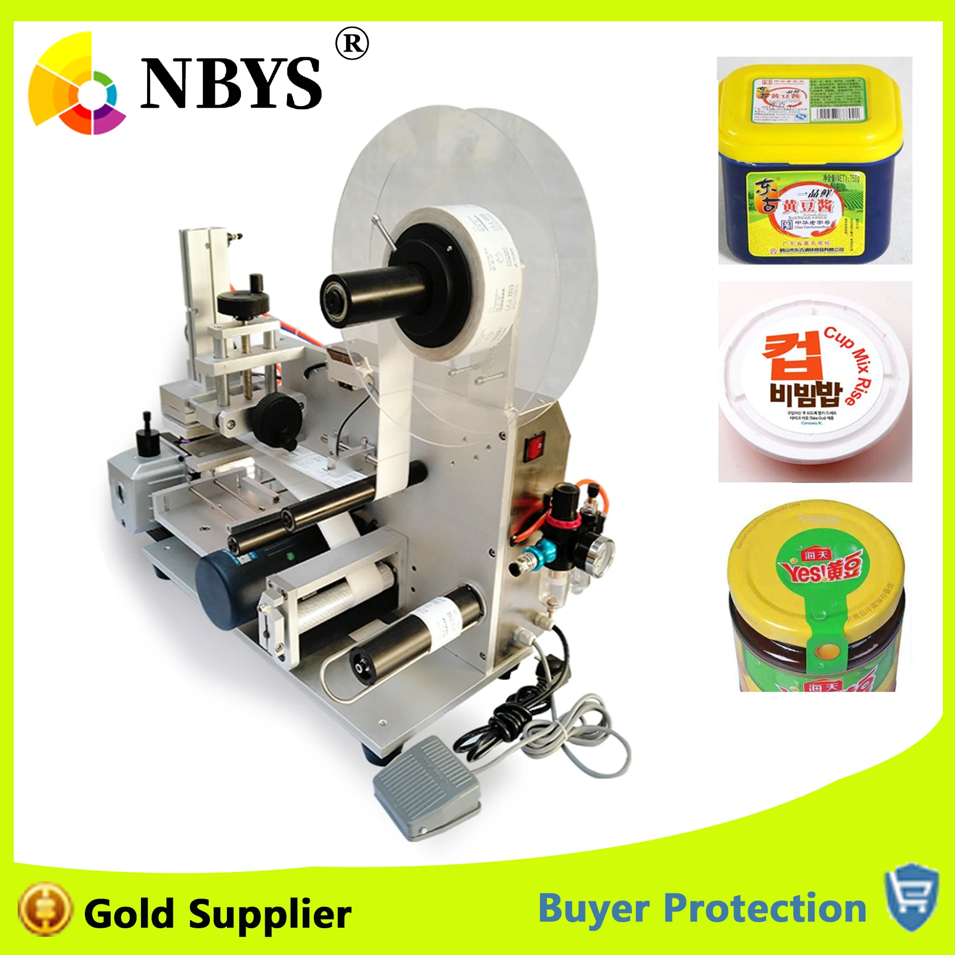 Semi Automatic Flat Surface Label Labeling Machine Jerrycan File Pocket ...