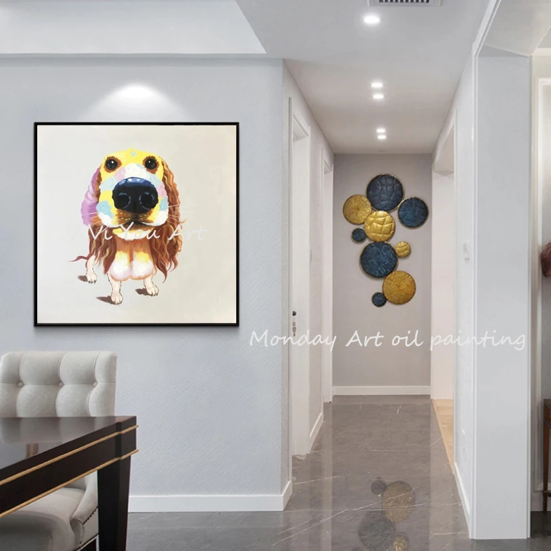 Kunst-bild-Handgemachte-Leinwand-Malerei-katze-bilder-Moderne-Tier-lgem-lde-cartoon-bild-Wand ...