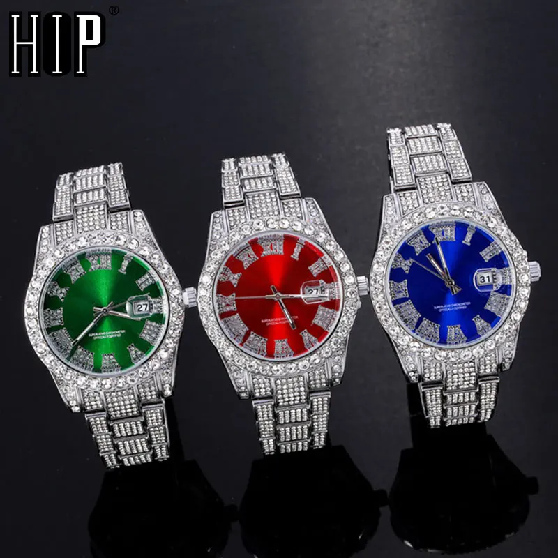 Hip-Hop-Full-Iced-Out-Mens-Watches-Luxury-Date-Quartz-Wrist-Watches ...