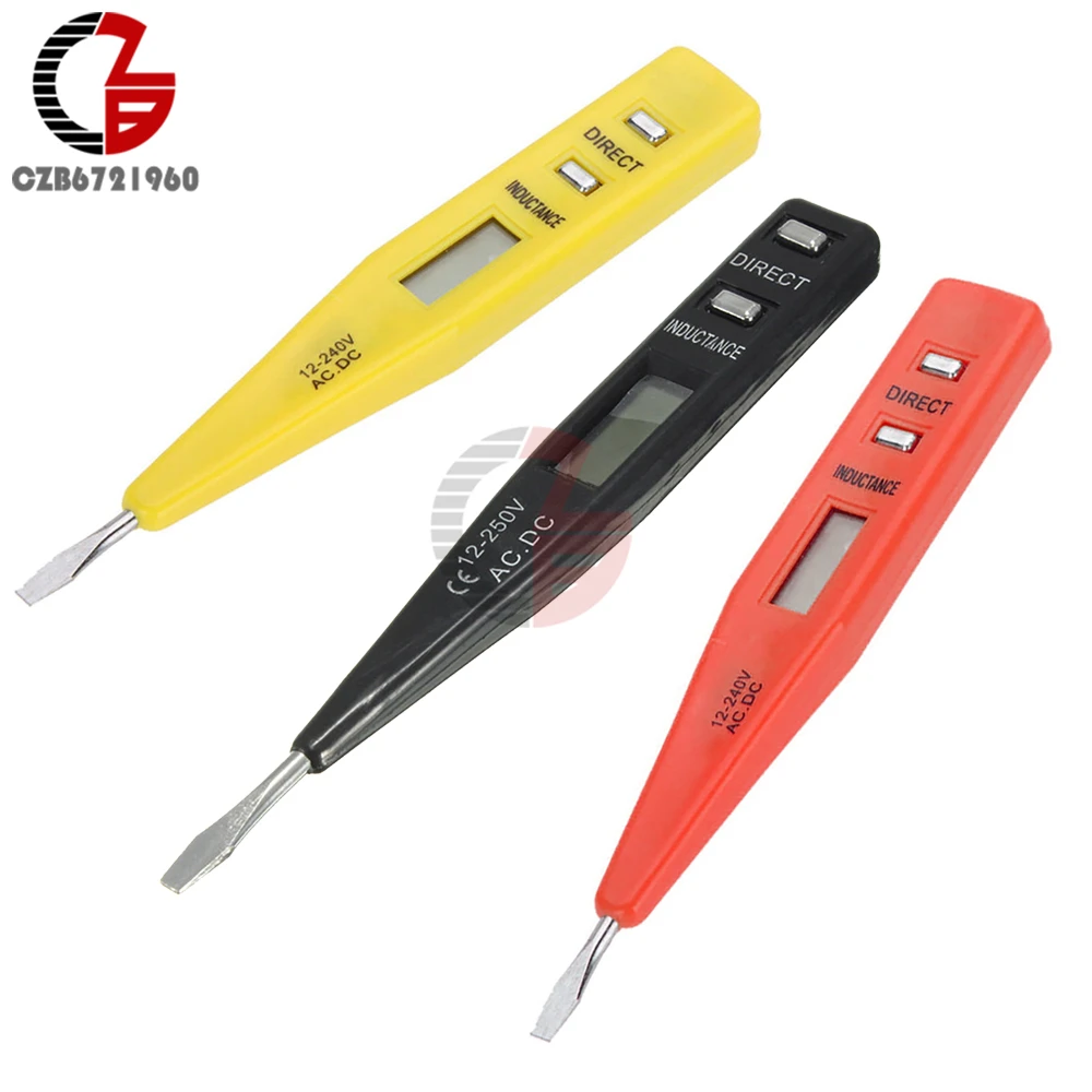 AC DC 12V 250V Voltage Tester Pen 12V 24V 36V 48V 110V 220V LCD Digital ...