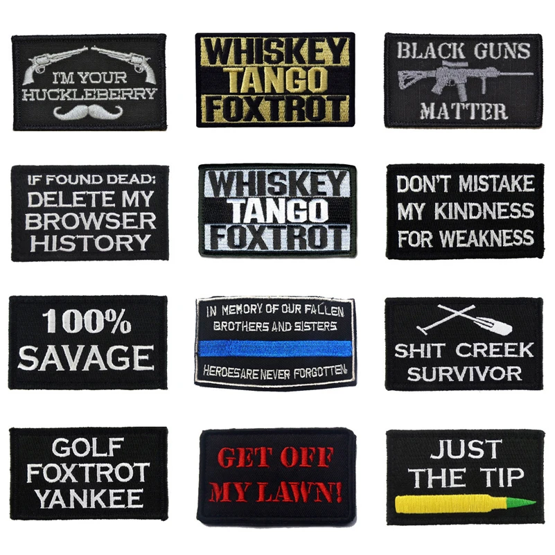 100% Savage Military Your Huckleberry Whiskey Tango Foxtrot Patch ...