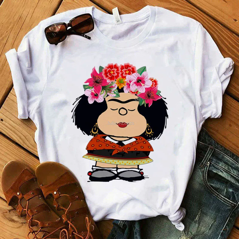 Mafalda T-shirt Women Summer harajuku casual short sleeve T-shirts ...