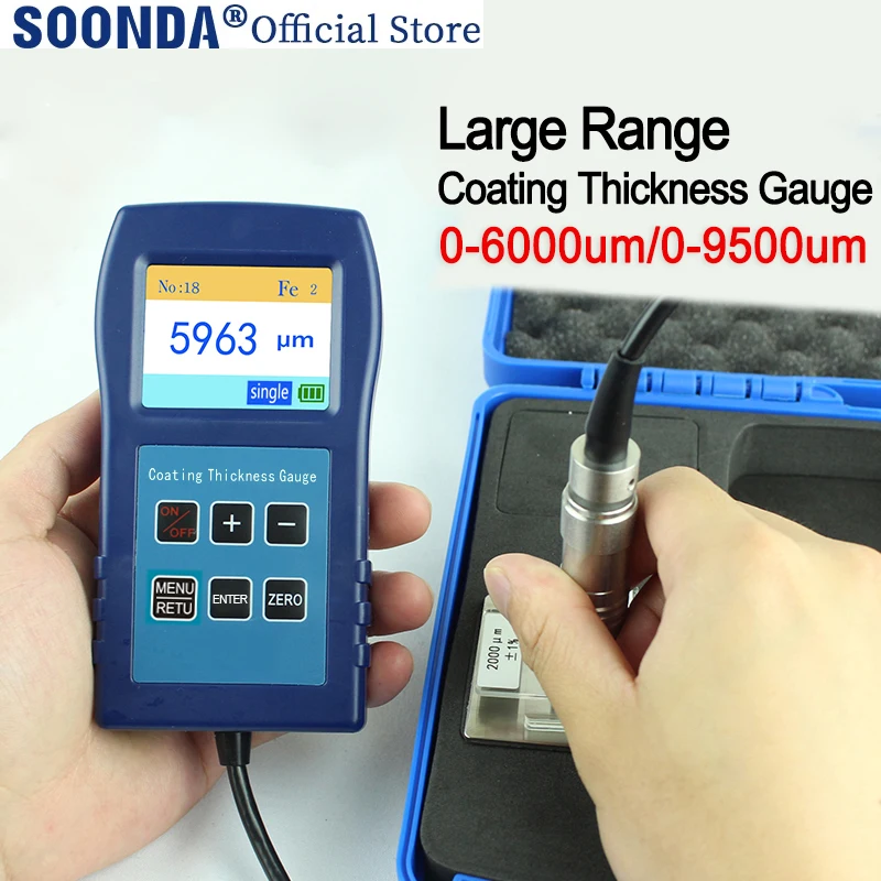 Large Range Anticorrosive Coating Thickness Gauge Zinc Coating Thickness Detector Paint ...