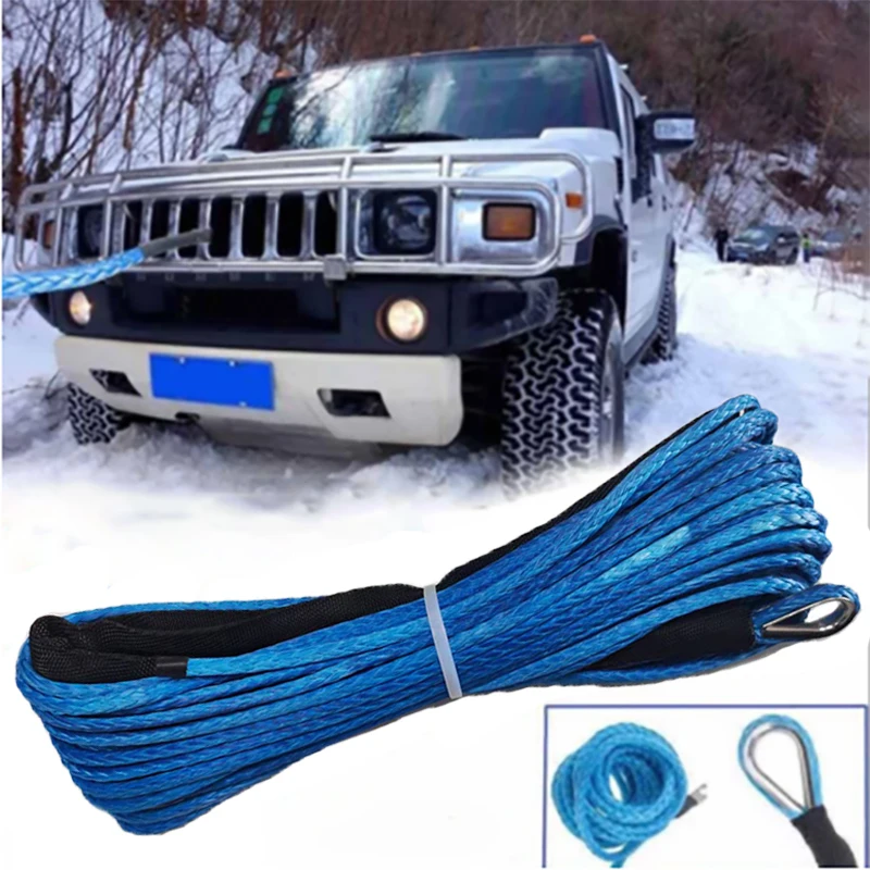 Winch-Rope-String-Line-Cable-with-Sheath-Gray-Synthetic-Towing-Rope-15m ...